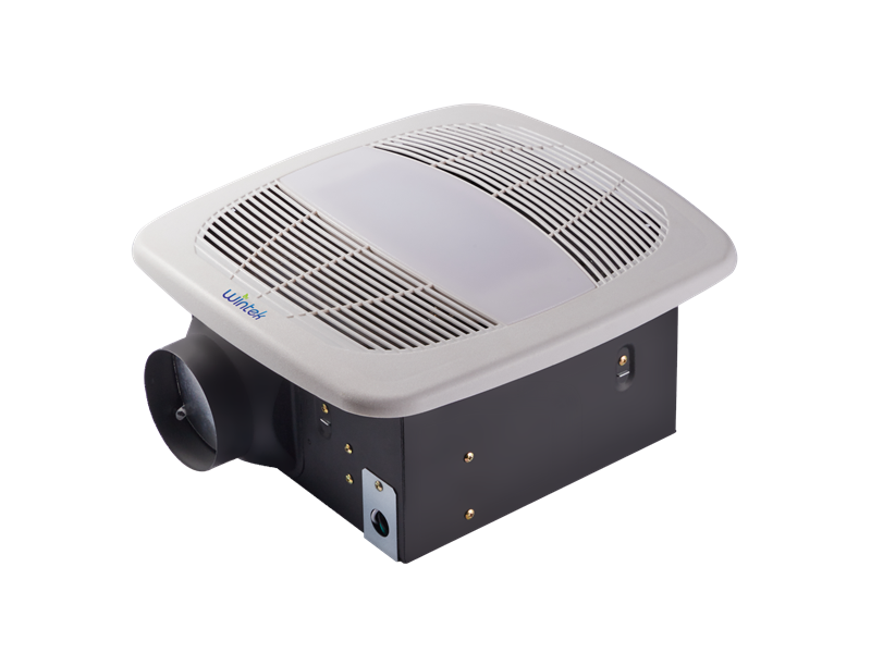 50 CFM Round Bathroom Ceiling Fan with Light - Wintek Fan